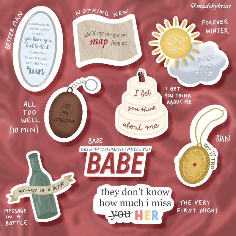 Red Taylor Swift Stickers Red taylors Version Stickers - Etsy