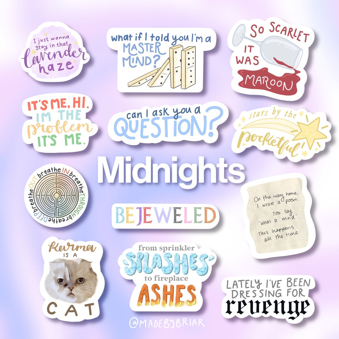Taylor Swift Midnight Stickers Midnights Album Stickers - Etsy