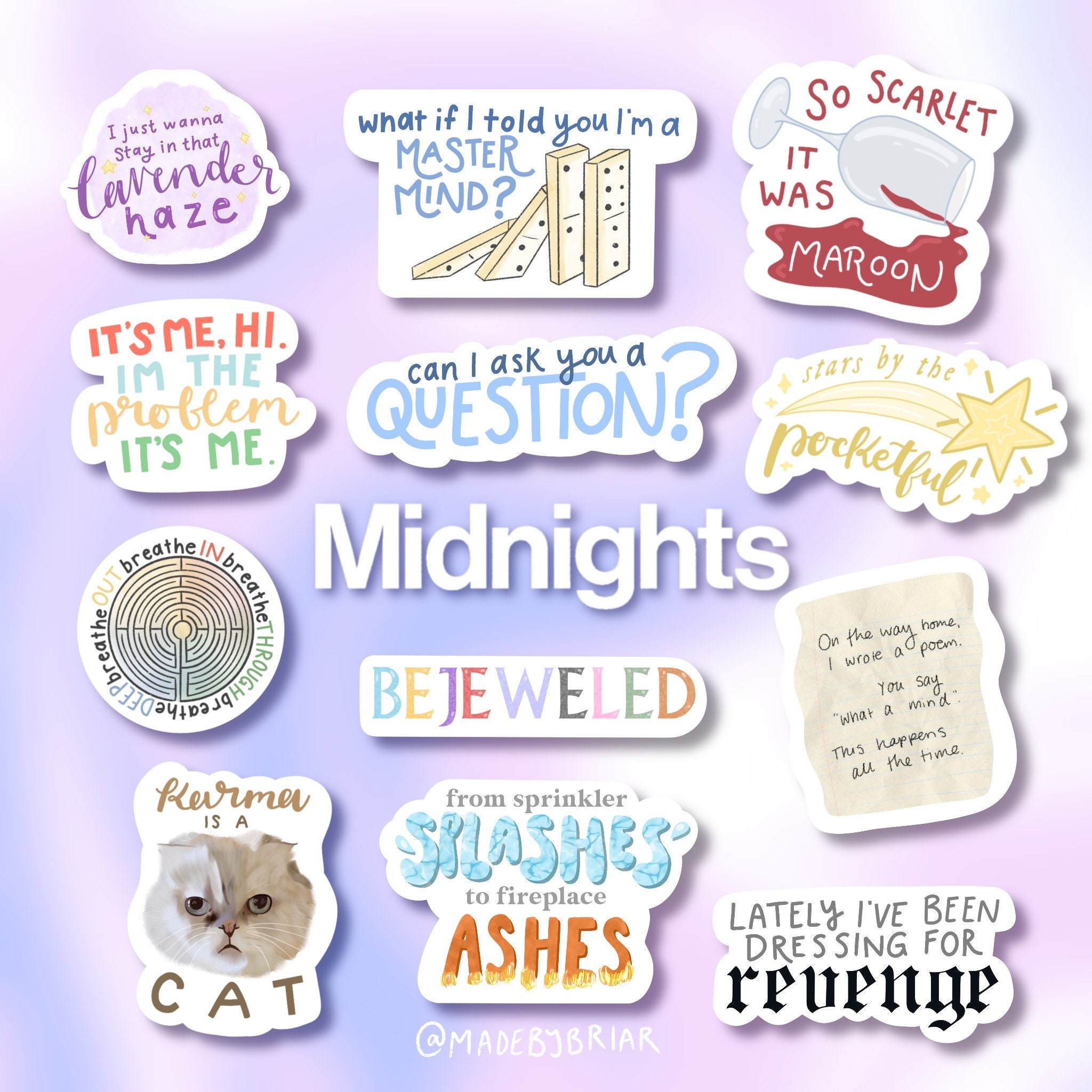 Taylor Swift Midnight Stickers Midnights Album Stickers - Etsy