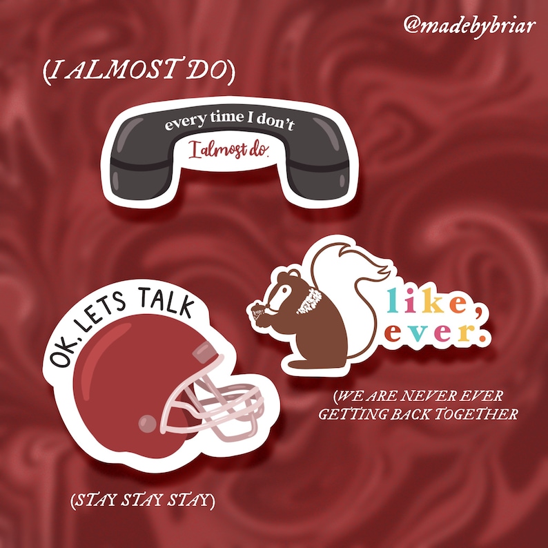 Red Taylor Swift Stickers Red taylors Version Stickers - Etsy