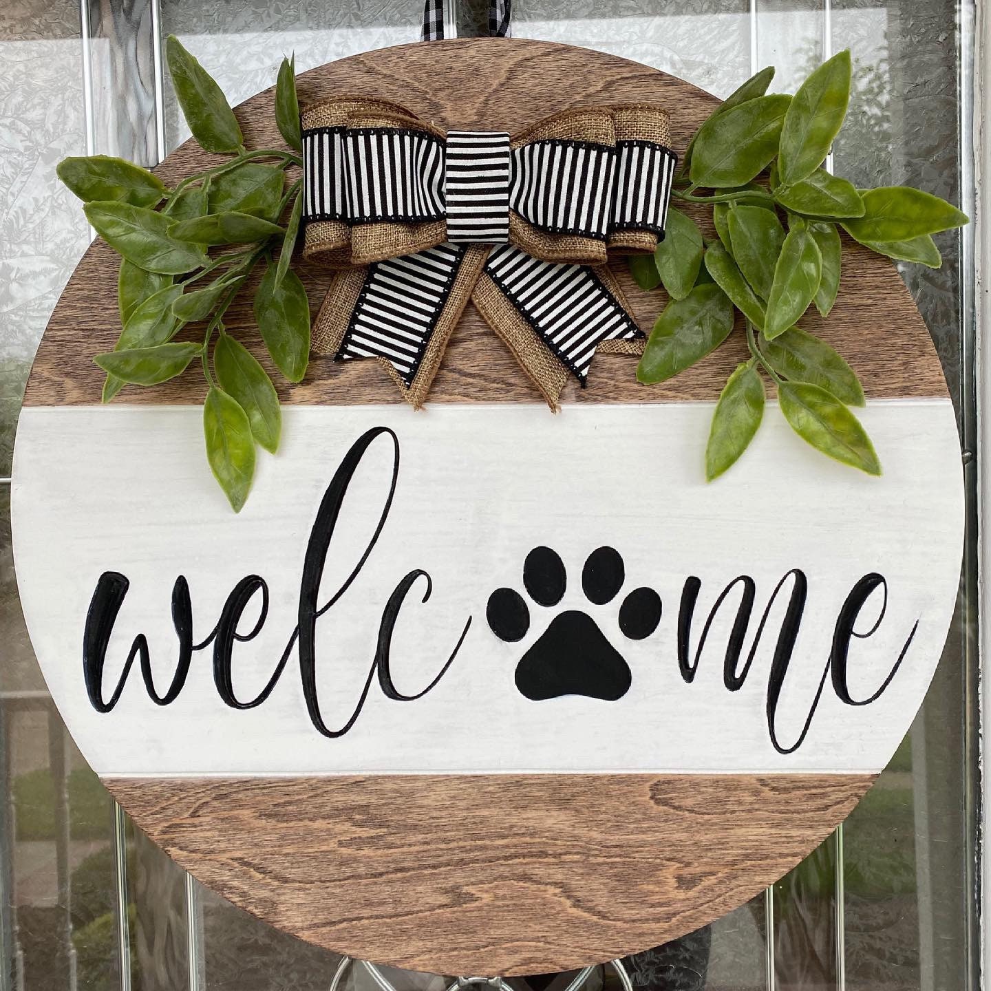 18 Welcome Paw Print Hanger / Animal Paw Welcome Hanger / Large ...
