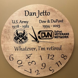 18” Circular Wooden Retirement Clock | Custom Retirement Clock ...