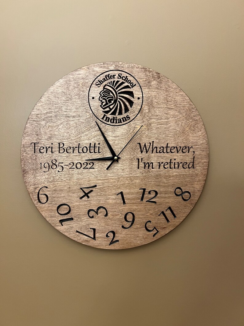 18 Circular Wooden Retirement Clock Custom Retirement Clock - Etsy