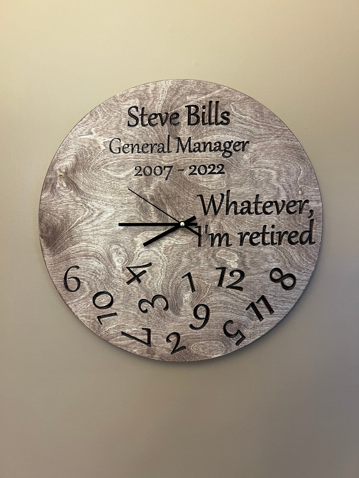 18 Circular Wooden Retirement Clock Custom Retirement Clock - Etsy