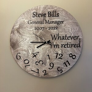 18 Circular Wooden Retirement Clock Custom Retirement Clock - Etsy