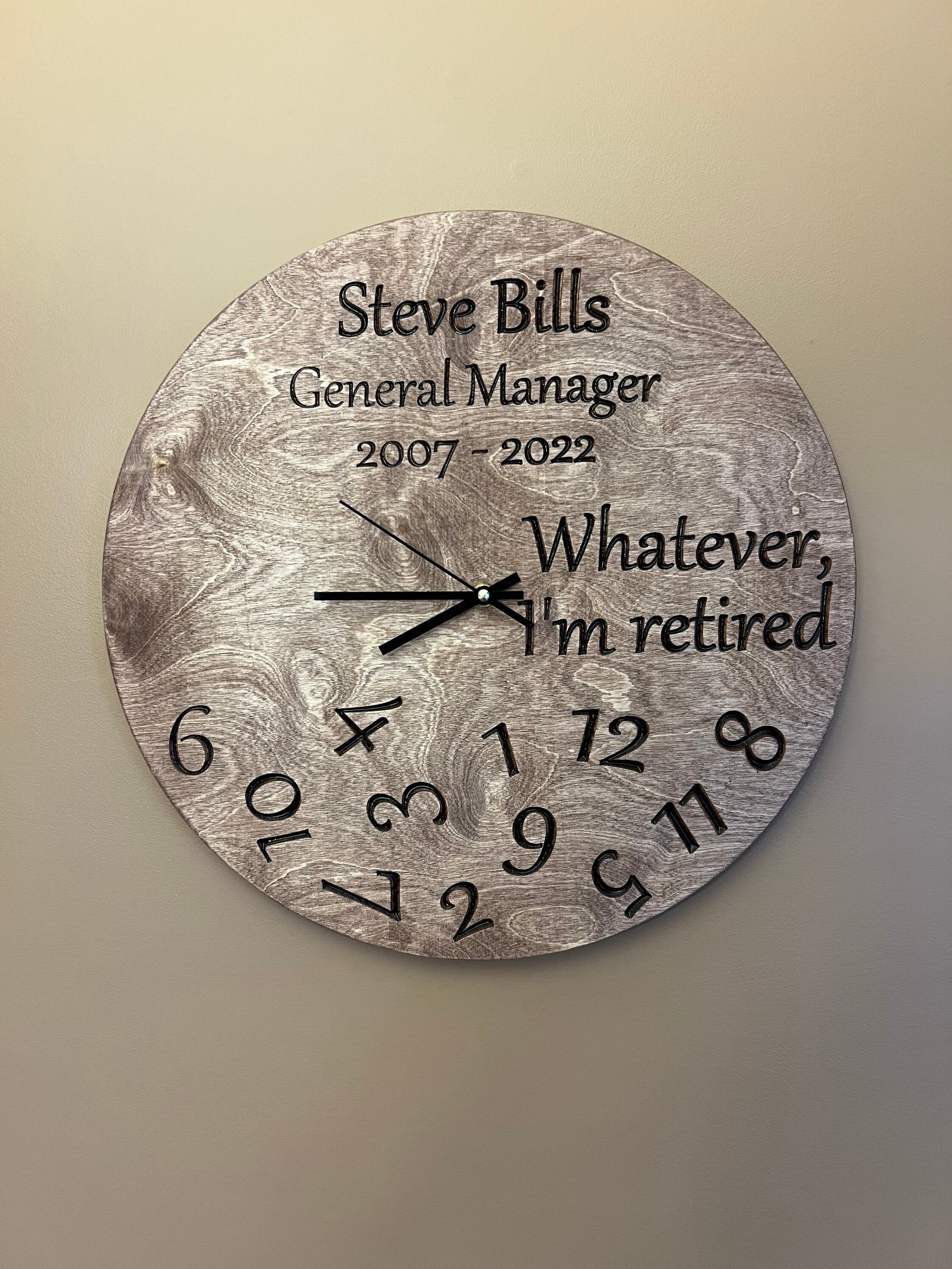 18 Circular Wooden Retirement Clock Custom Retirement Clock - Etsy