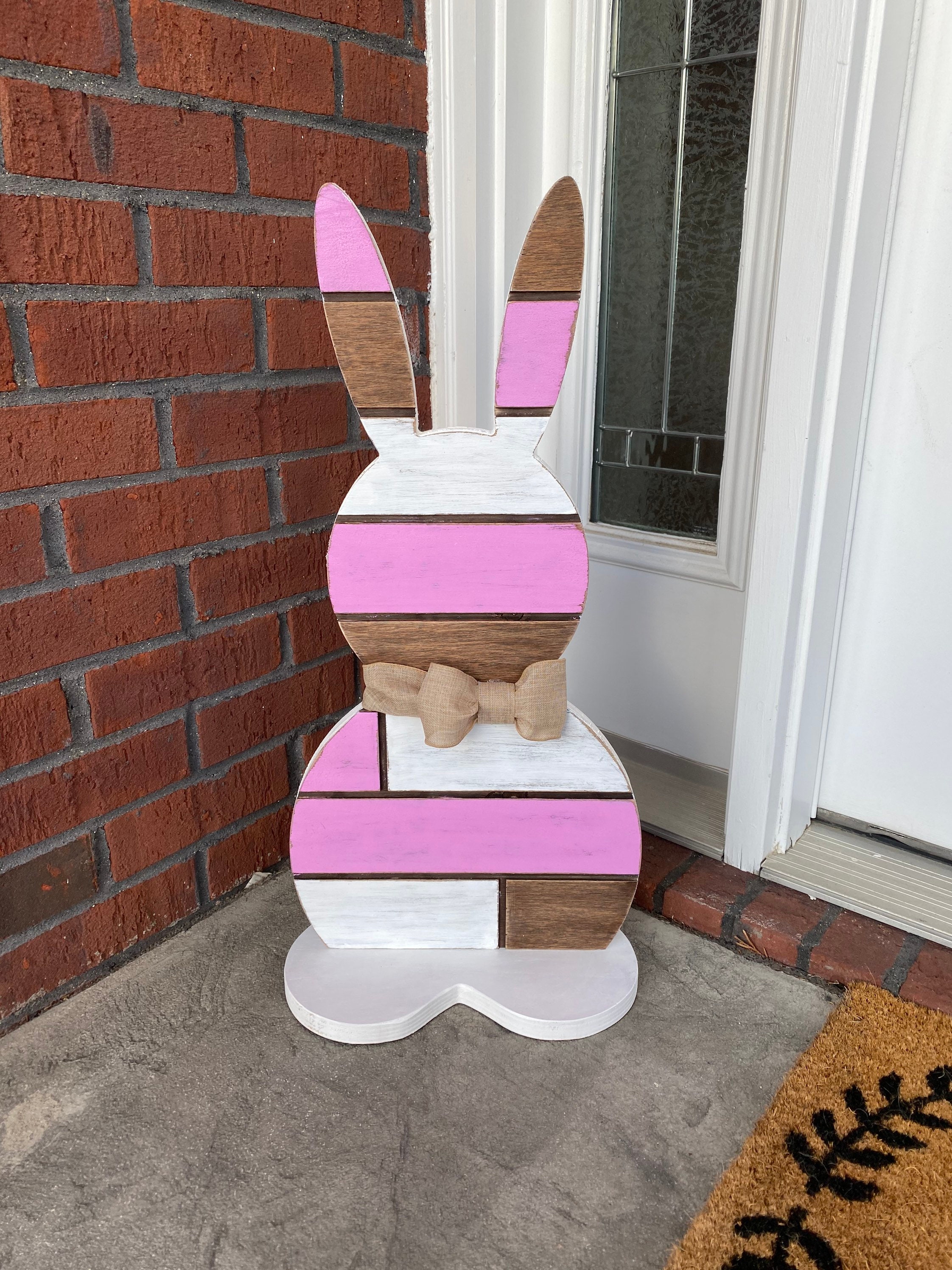 2ft. Standing Wooden Bunny | Medium Wooden Easter Bunny | Standing ...