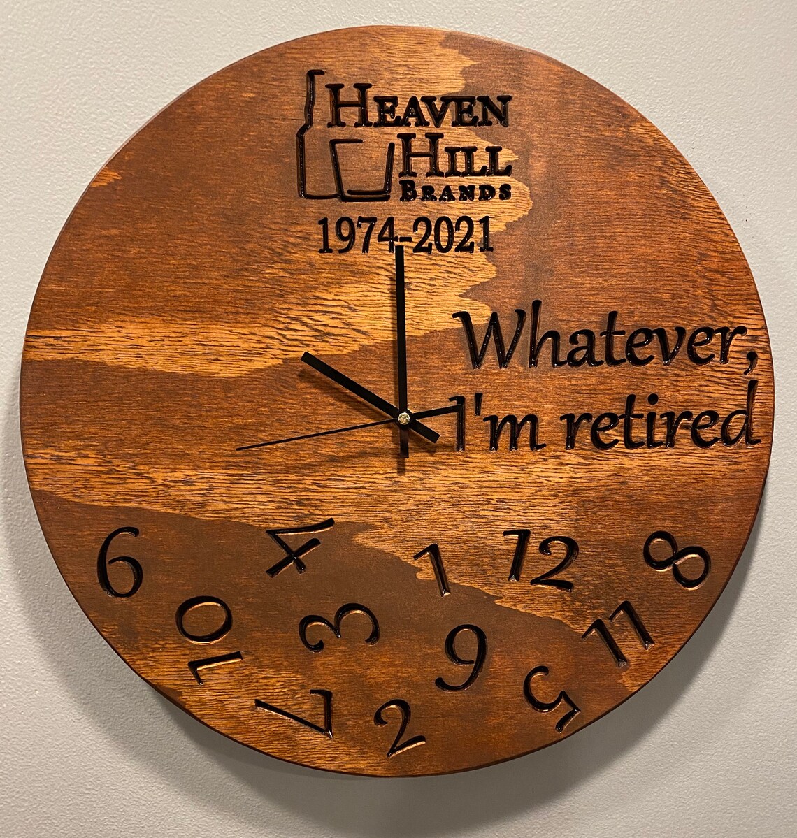 18 Circular Wooden Retirement Clock Custom Retirement Clock Whatever ...