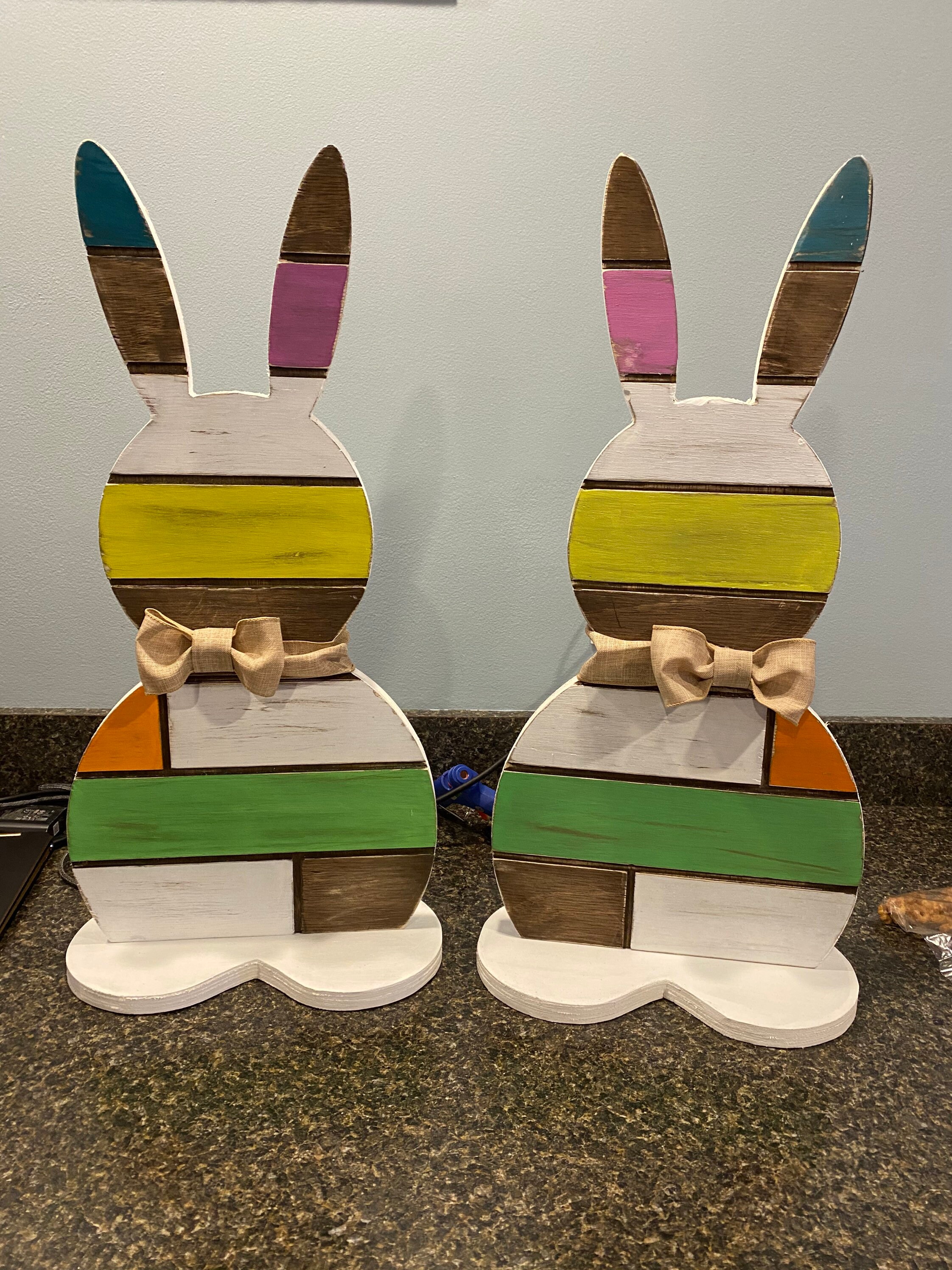 2ft. Standing Wooden Bunny Medium Wooden Easter Bunny Standing Easter ...