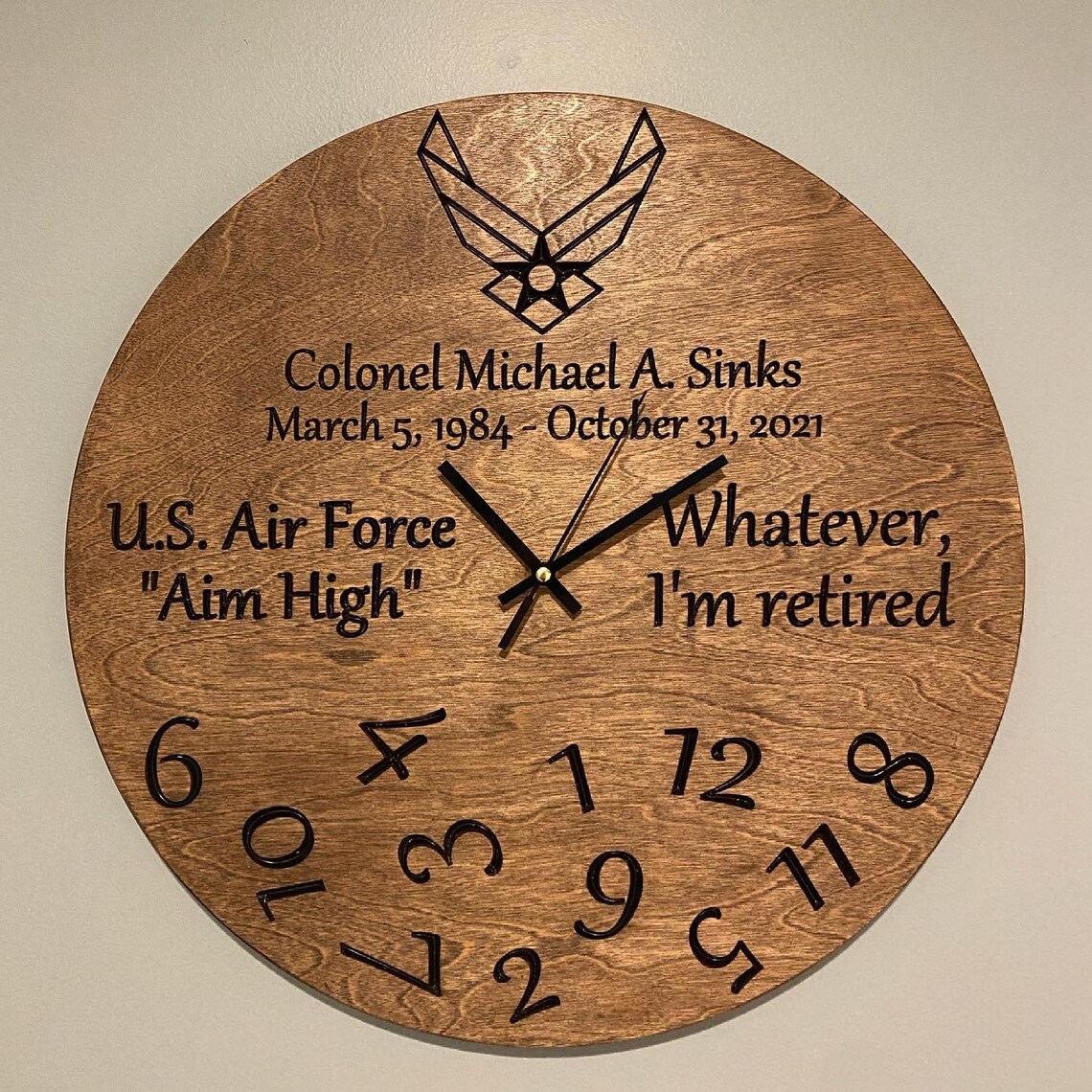 18 Circular Wooden Retirement Clock Custom Retirement Clock - Etsy