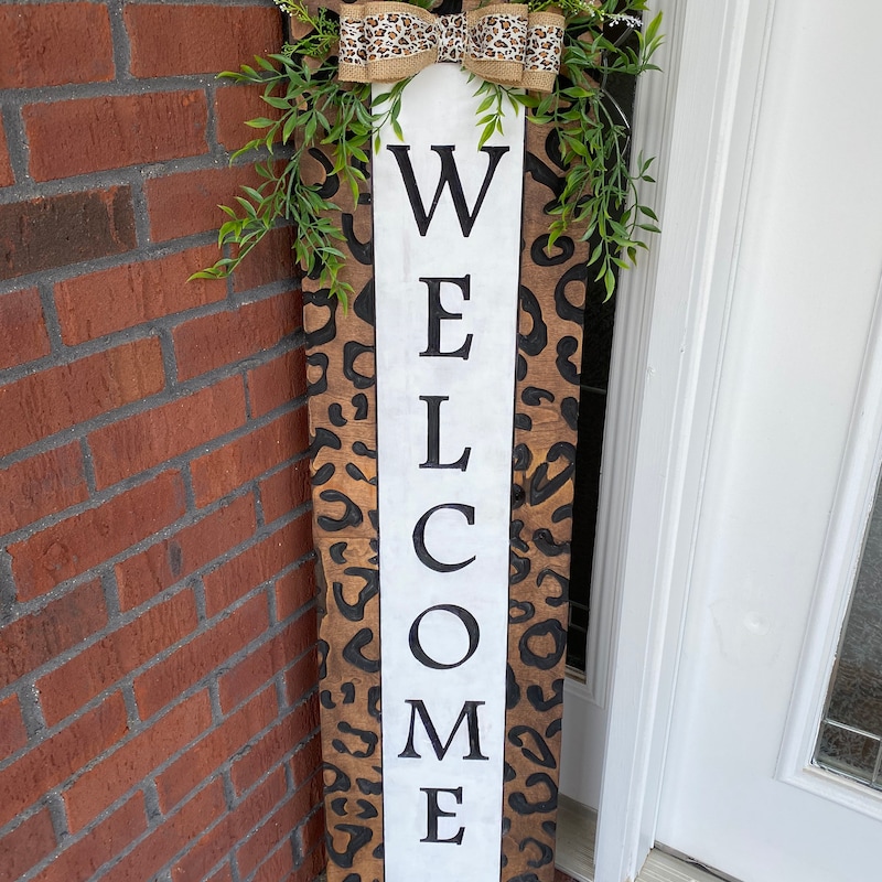 Welcome Leopard Sign - Etsy