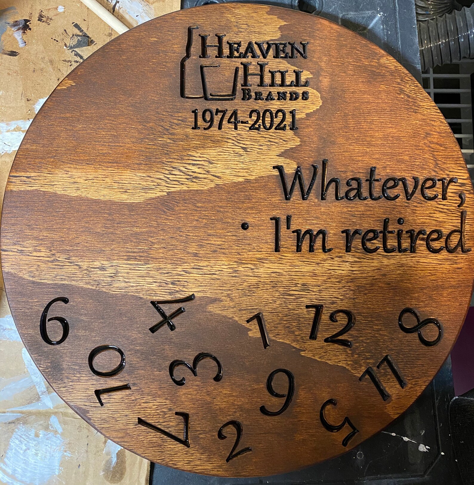 18 Circular Wooden Retirement Clock Custom Retirement Clock | Etsy