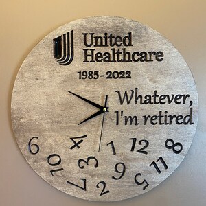 18 Circular Wooden Retirement Clock Custom Retirement Clock - Etsy