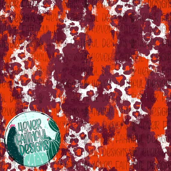 Maroon Orange Leopard Background Sport Digital Paper Maroon - Etsy