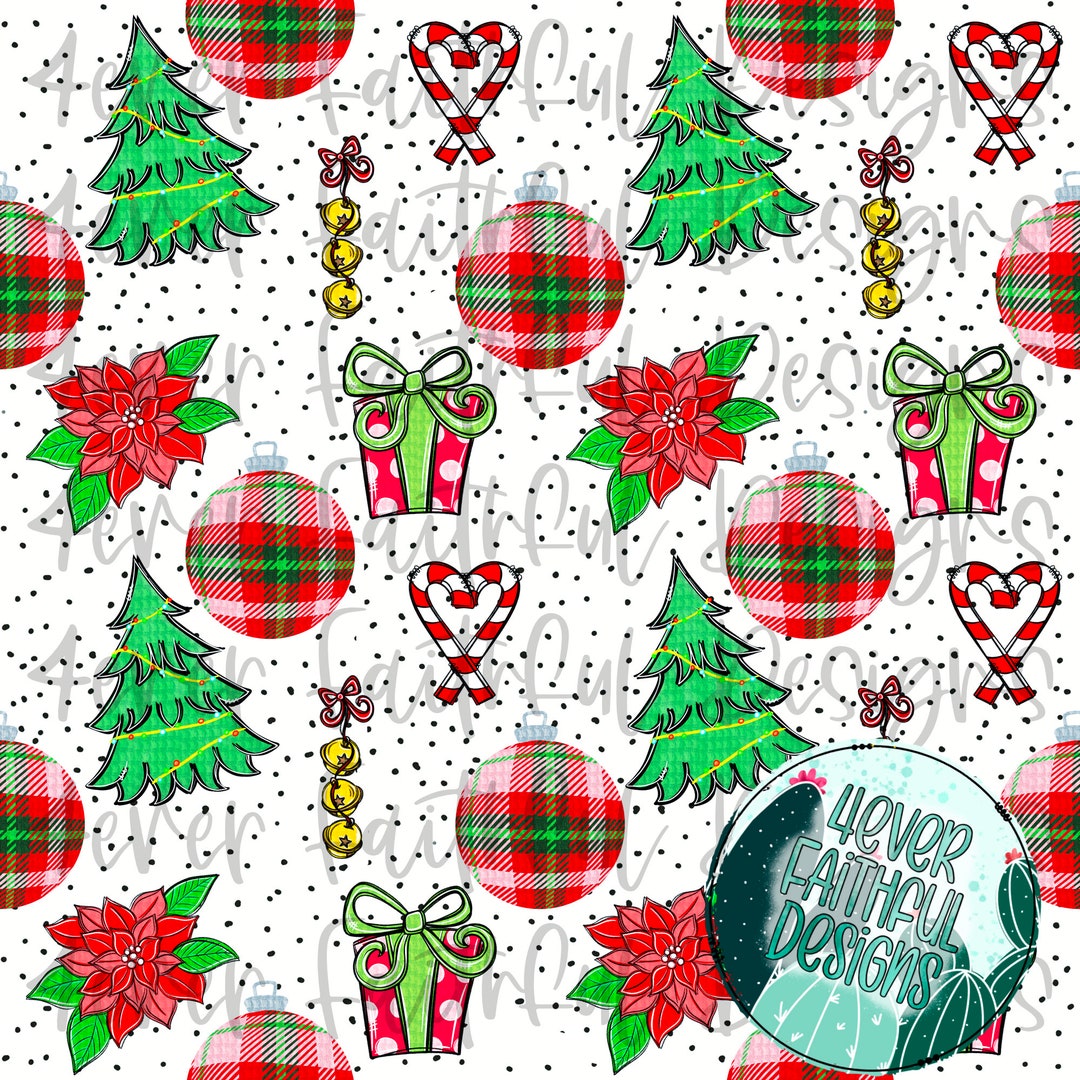 SEAMLESS Christmas Pattern, Holiday Digital Paper, Cute Christmas ...