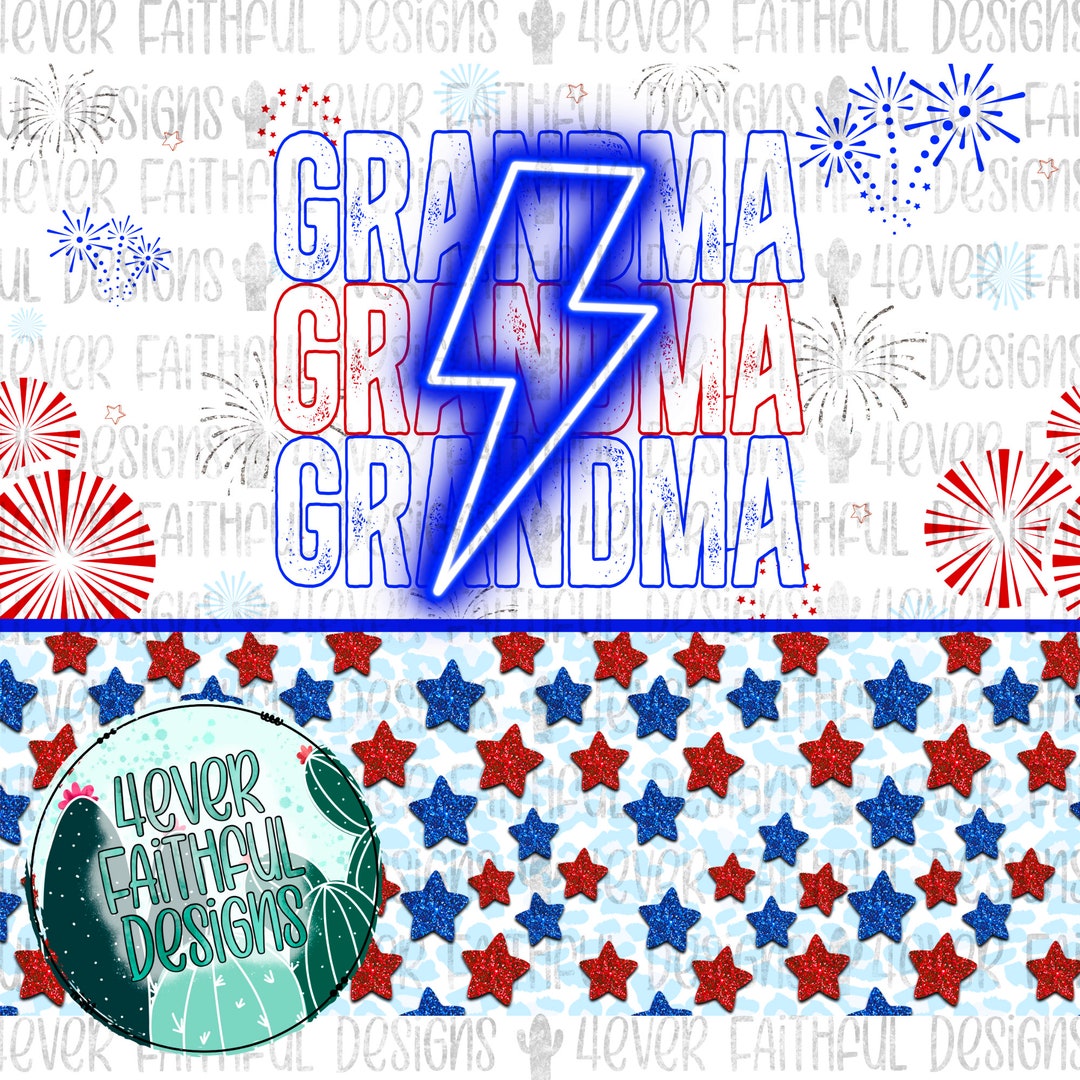 20oz Red White Blue Grandma, Cute Grandma Tumbler Design, Grandma ...