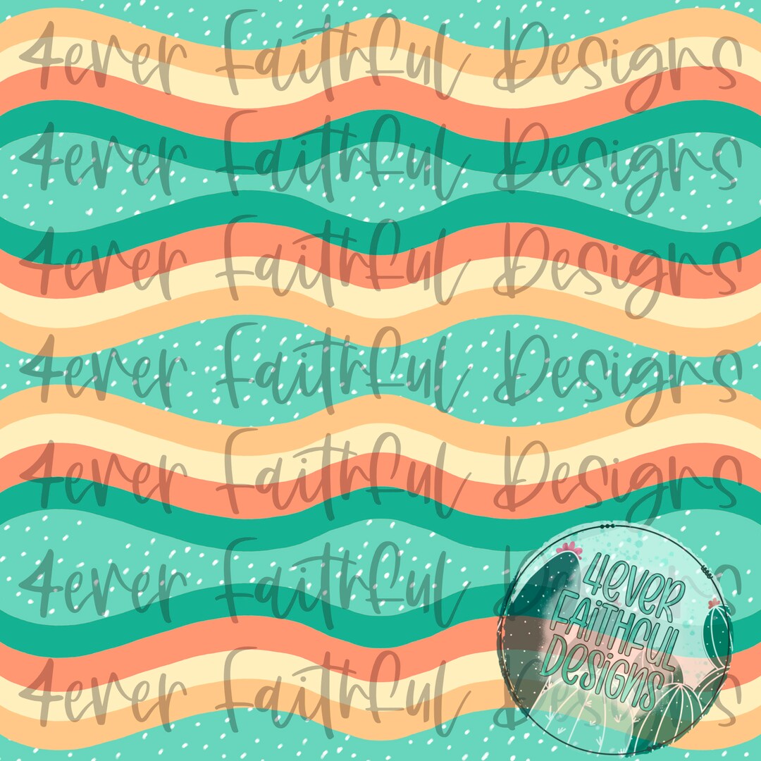 Retro Waves Digital Paper, Groovy Digital Paper, Hand Drawn Digital ...