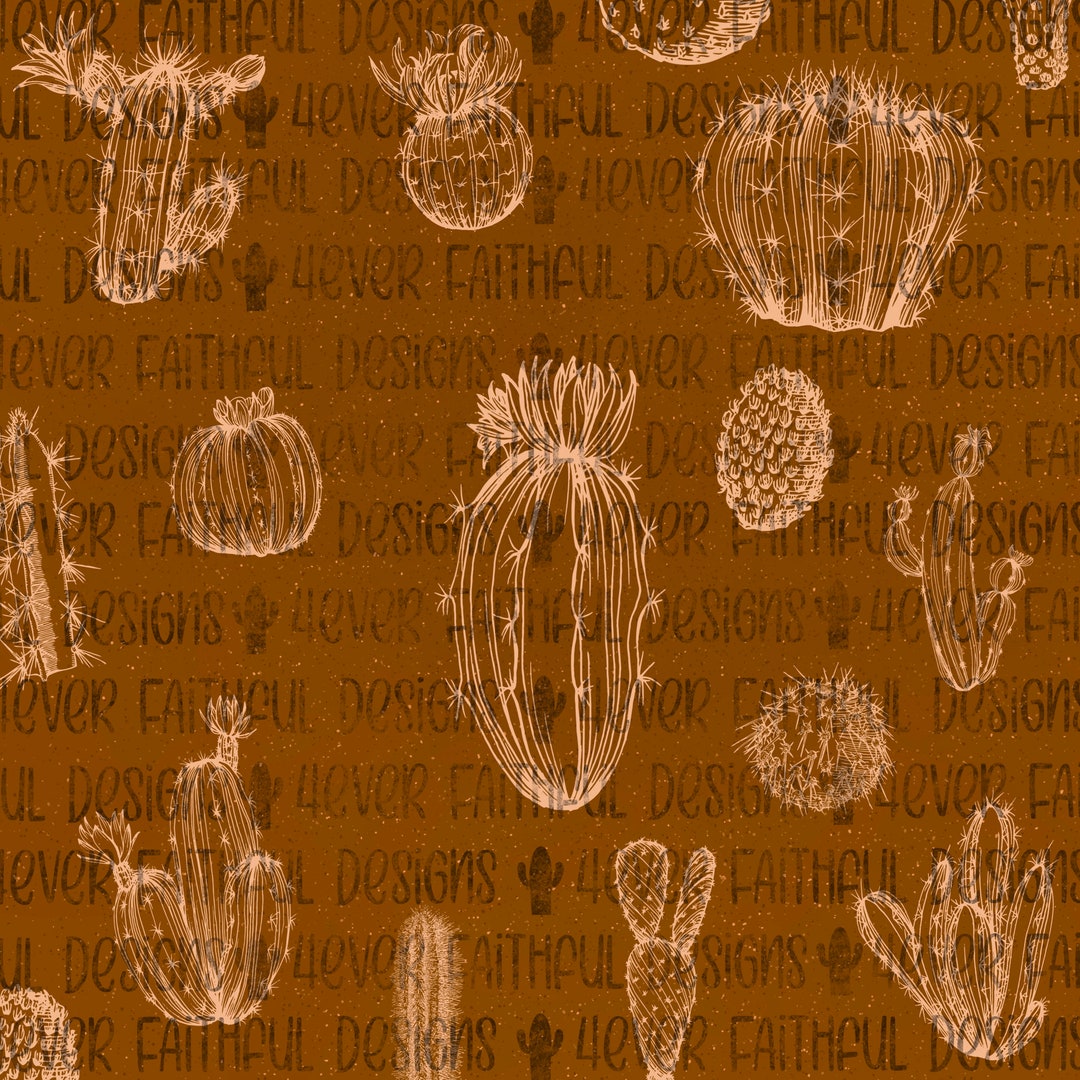 Brown Speckled Cactus Background, Desert Digital Paper, Desert Cactus ...