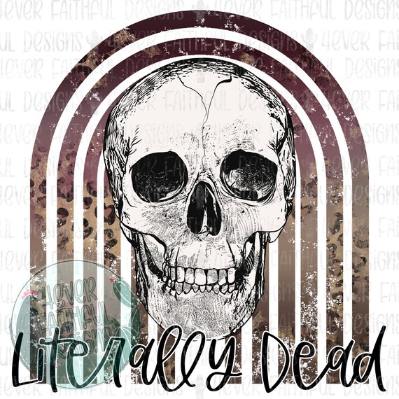 Literally Dead Rainbow Skull PNG Digital Design Digital | Etsy