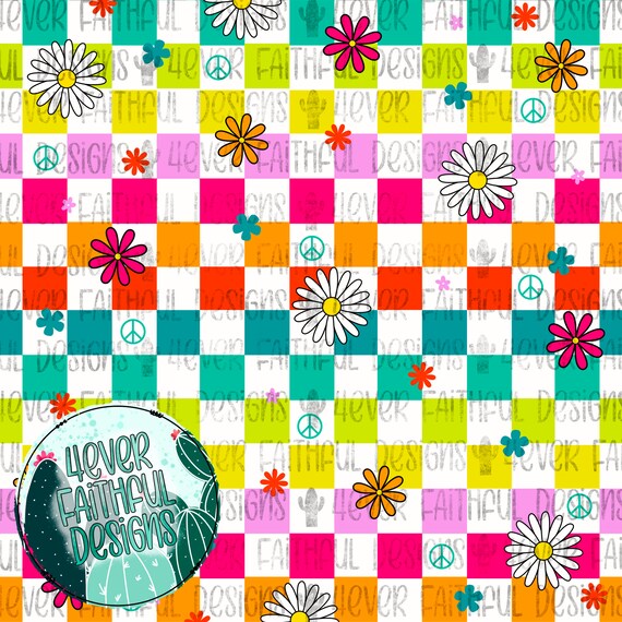 Retro Checkered Background Colorful Checkered Digital Paper - Etsy