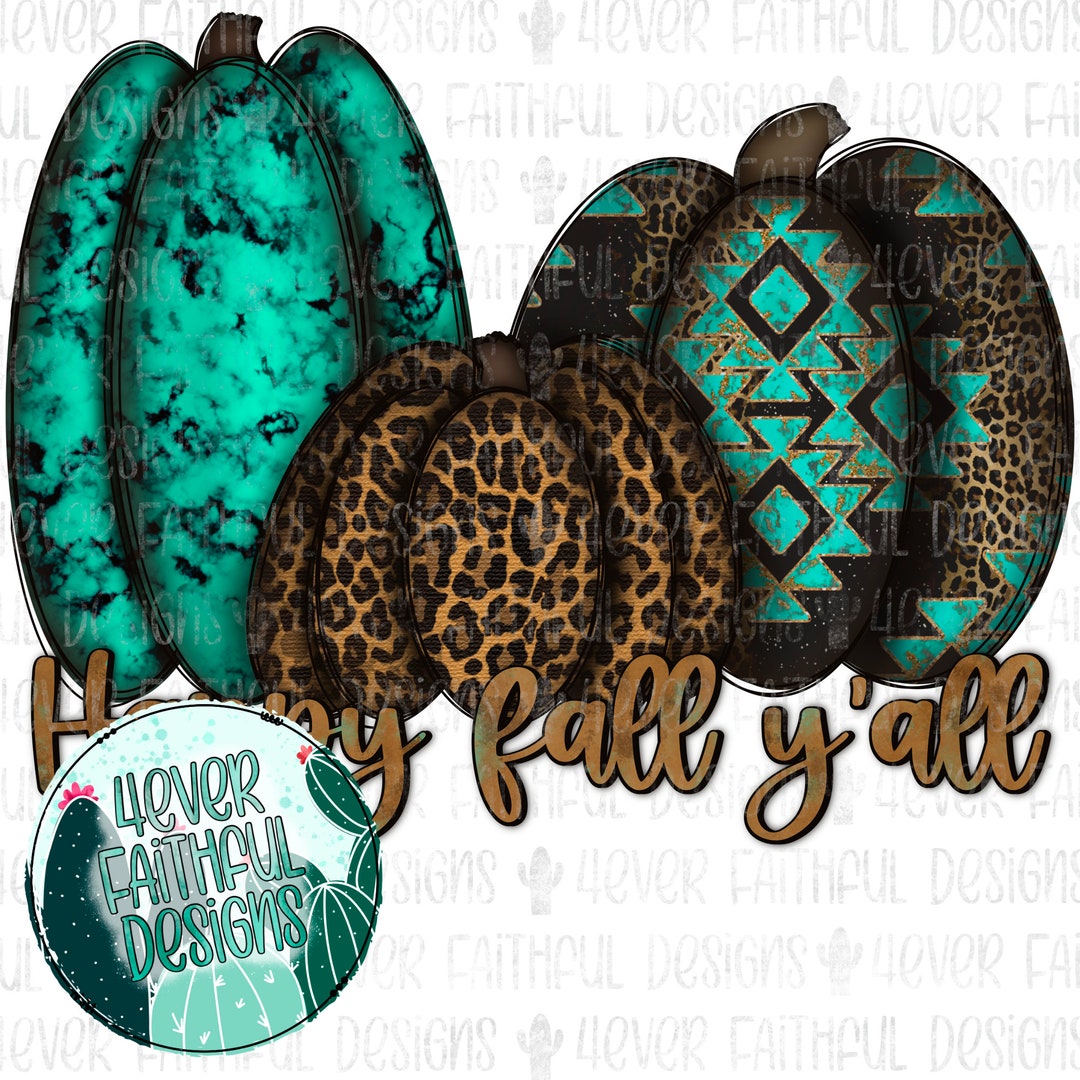 Western Pumpkins, Happy Fall Y'all Design, Fall PNG With Pumpkins, Cute ...