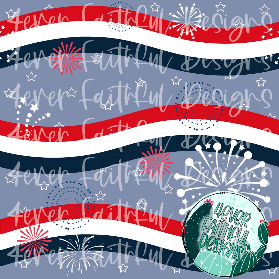 Patriotic Seamless Digital Paper, Red White Blue Digital Paper ...