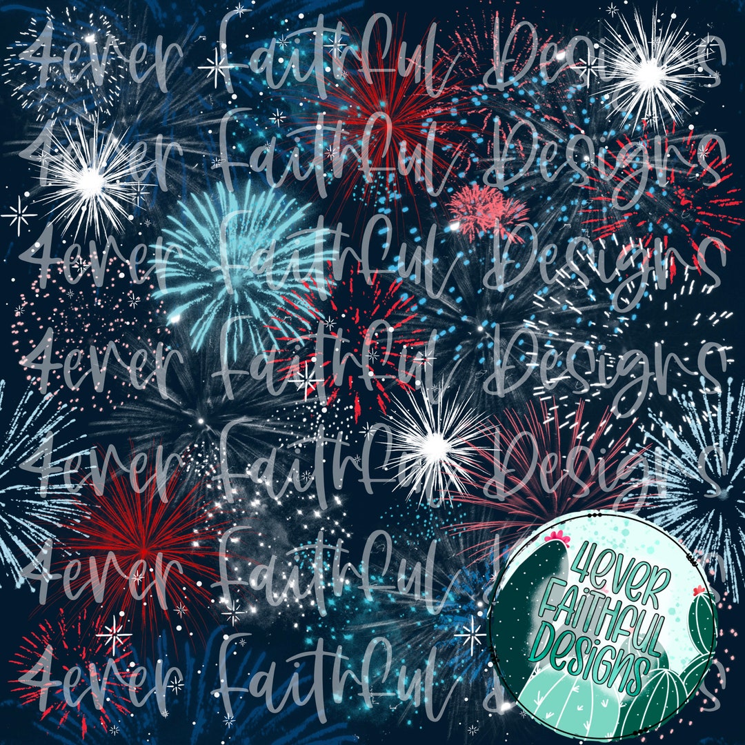 Fireworks Seamless Digital Paper, Red White Blue Digital Paper ...