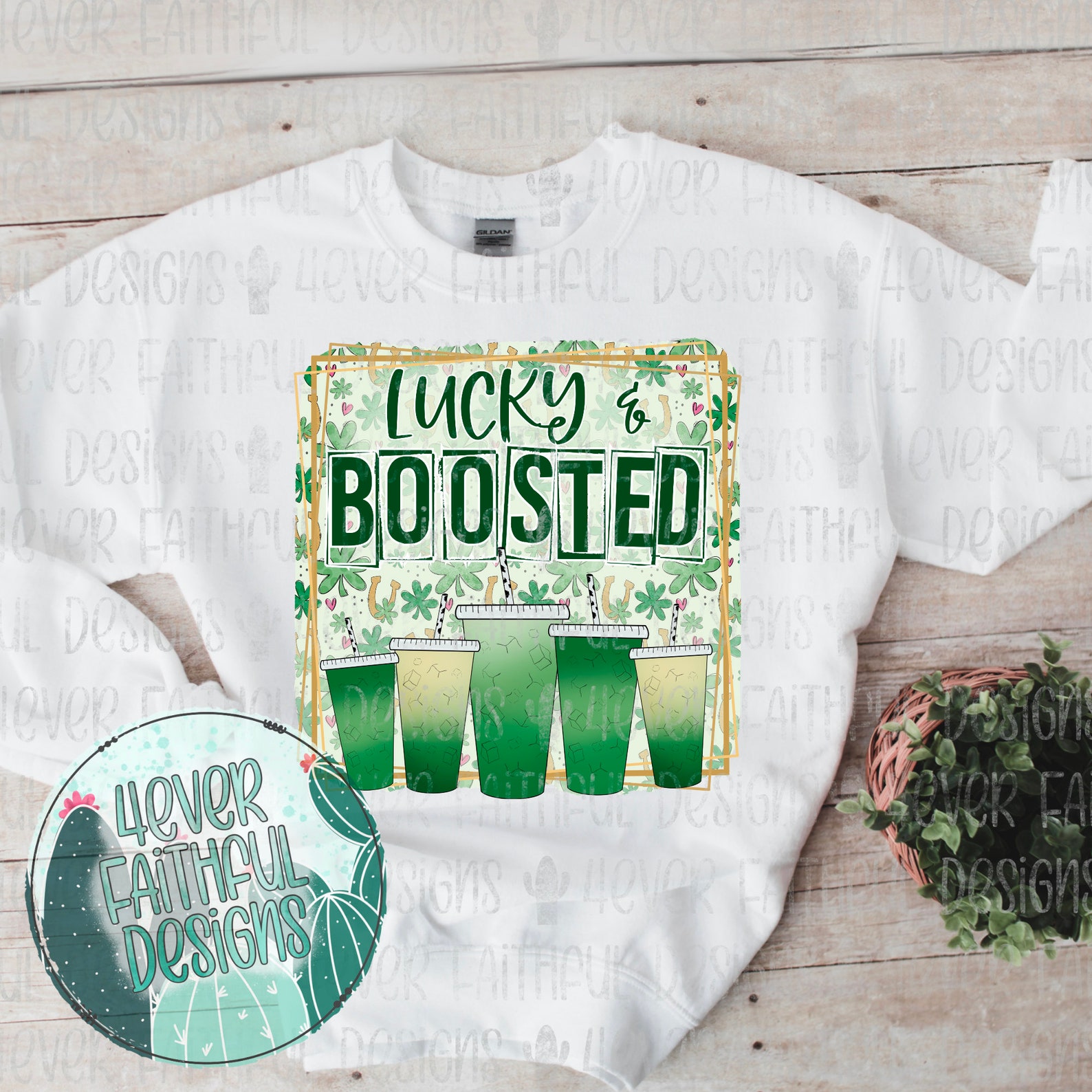 Lucky and Boosted PNG, St. Patty Day Tea Design , Loaded Tea Digital ...