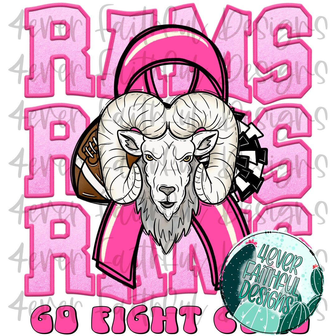 Pink Out Rams PNG, Cute Sport Design, October Sports PNG, Football ...