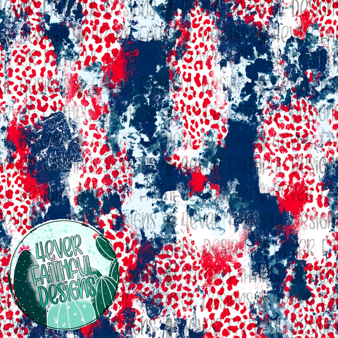 Red Blue Leopard Background, Sport Digital Paper, Red Blue Paper, PNG ...
