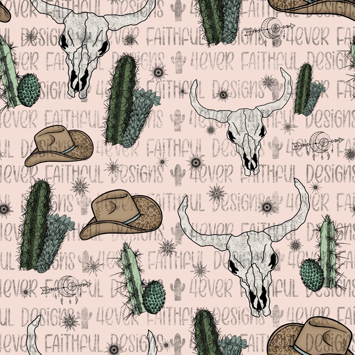 Bundle, Cowboy Desert Background, Western Digital Paper, Desert Cactus ...