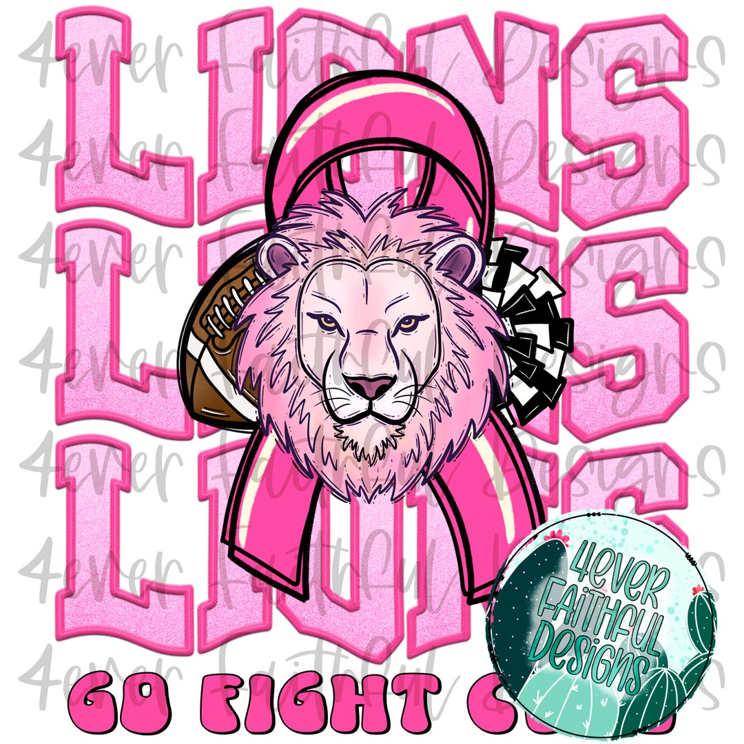 Pink Out Lions PNG, Cute Sport Design, October Sports PNG, Football ...