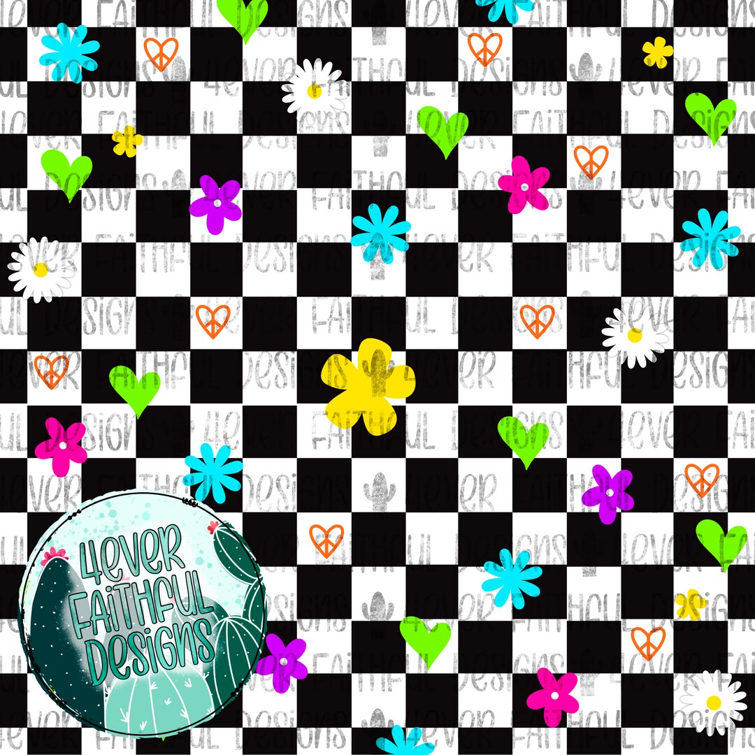 Groovy Checkered Background, Retro Digital Paper, Summer Retro, Hippie ...