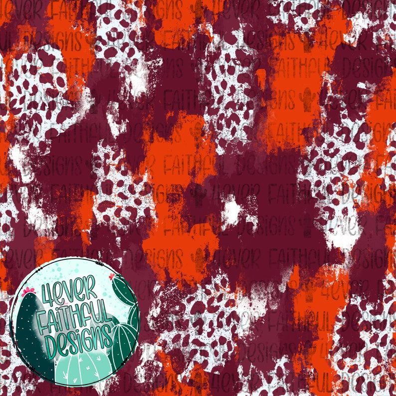 Maroon Orange Leopard Background Sport Digital Paper Maroon - Etsy