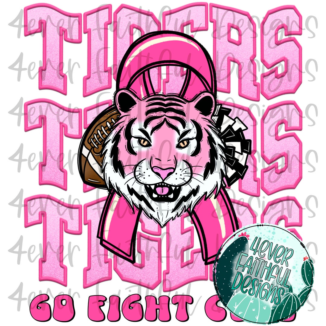 Pink Out Tigers PNG, Cute Sport Design, October Sports PNG, Football ...