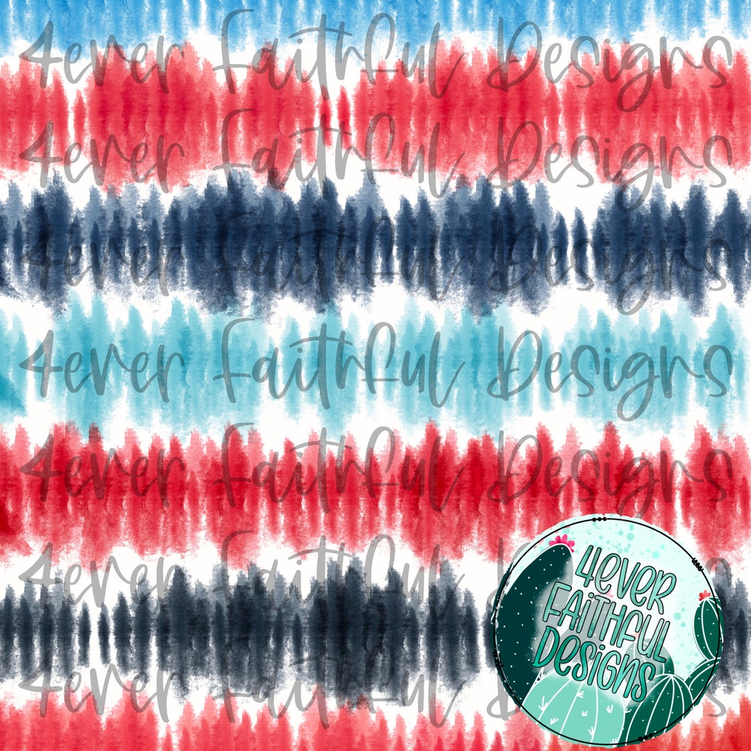 Patriotic Tie Dye Stripes Digital Paper, Red White Blue Digital Paper ...