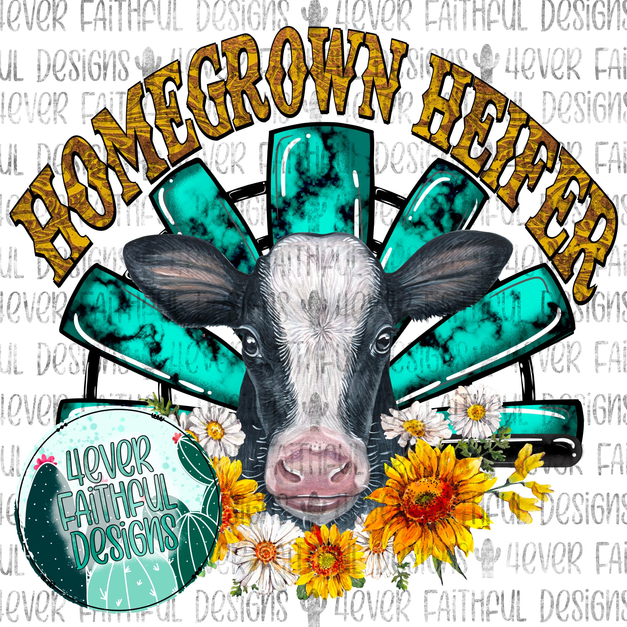 Home Grown Heifer PNG, Digital Design, Digital Download, Cow With ...