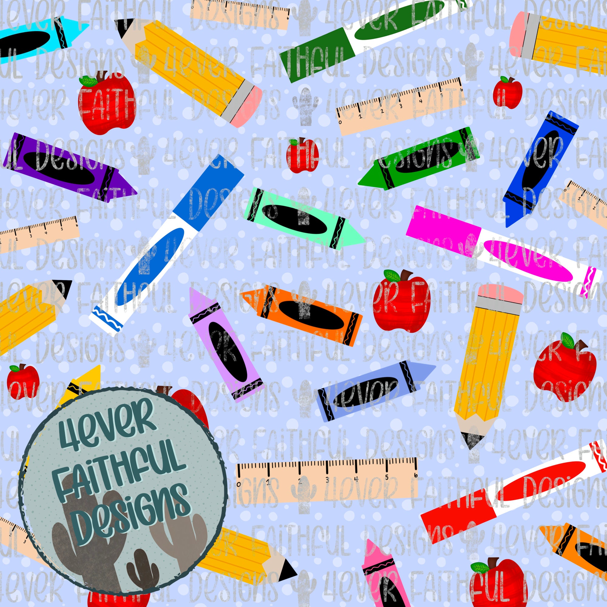 School Digital Paper School Supplies Digital Design Digital - Etsy
