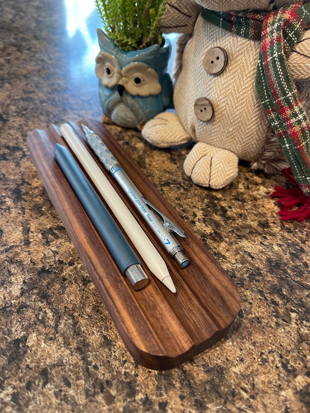Walnut Pen Tray - SMALL - Modern Desk Accessories - Etsy