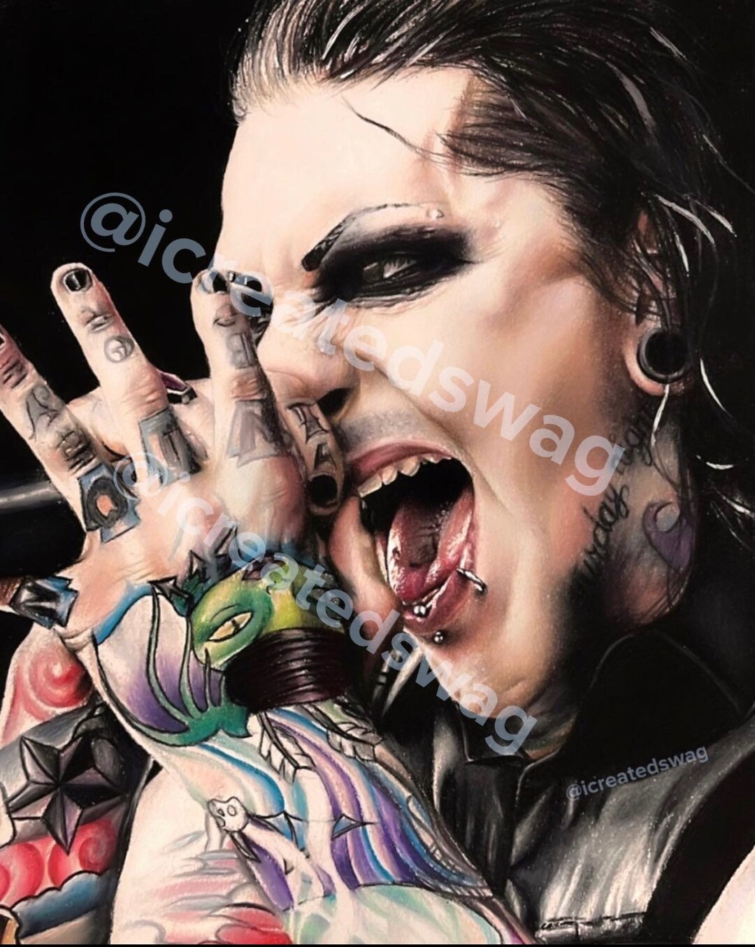 Drawing of Chris Motionless 3 PRINT 8.5x11 - Etsy