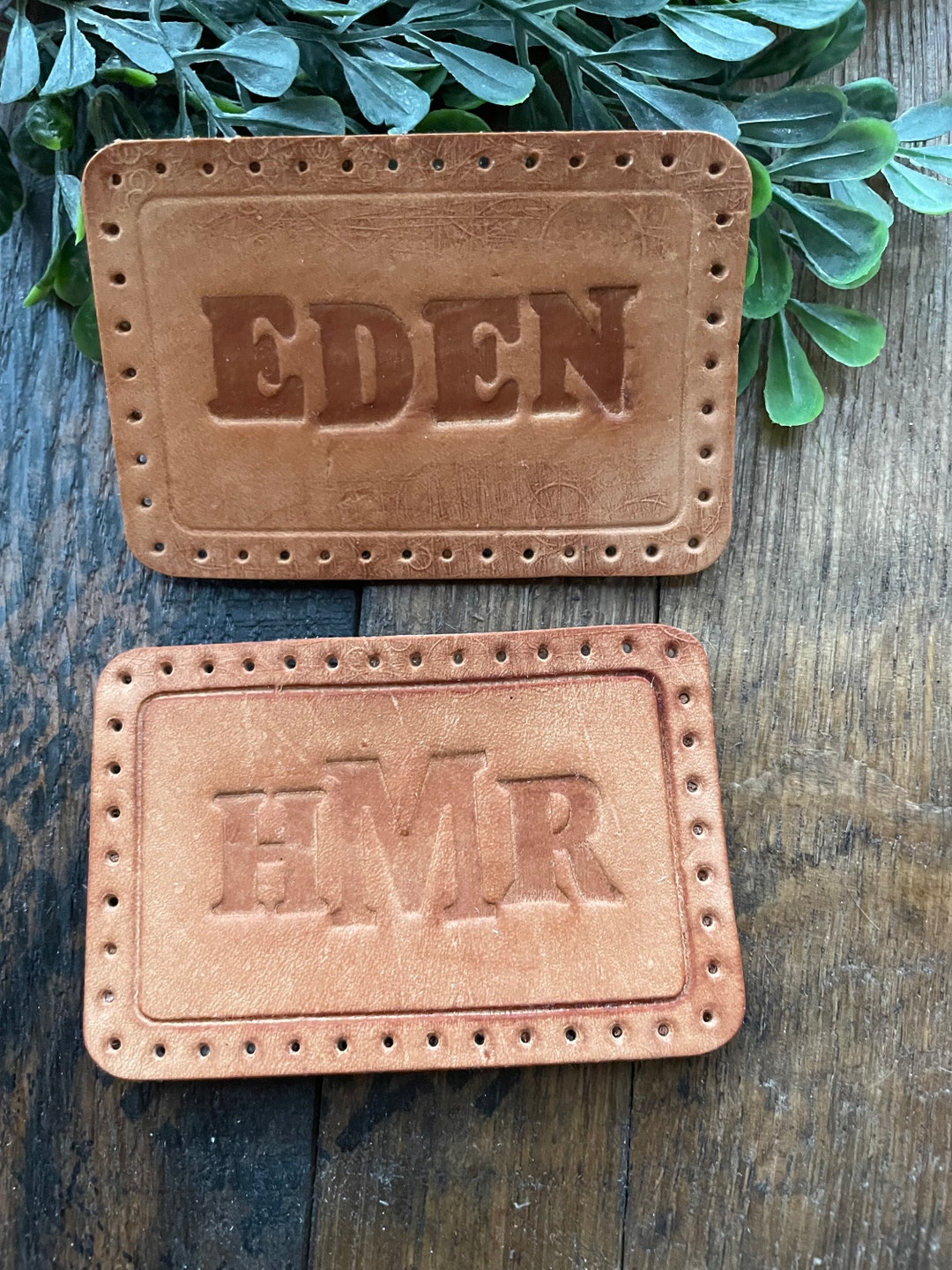 Leather Patch, Monogram, Personalized, Genuine Leather, Gift for Kid ...