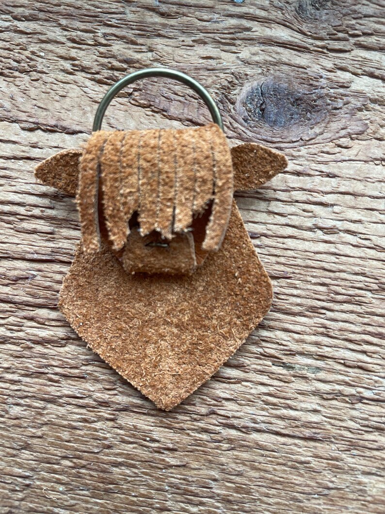 Highland Cow, Cow Keychain, Genuine Leather, Cowboy, Cowgirl, Christmas ...