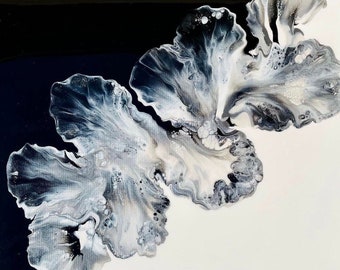 Black and White Split Painting - Etsy