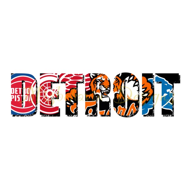 Detroit Sports Teams Svg - Etsy
