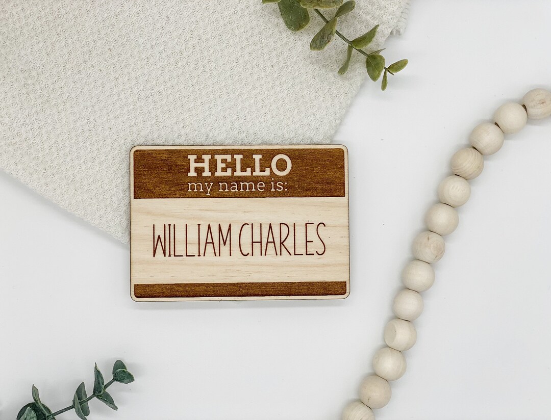 Hello My Name is Baby Name Sign Baby Name Sign Wooden Name Sign Newborn ...