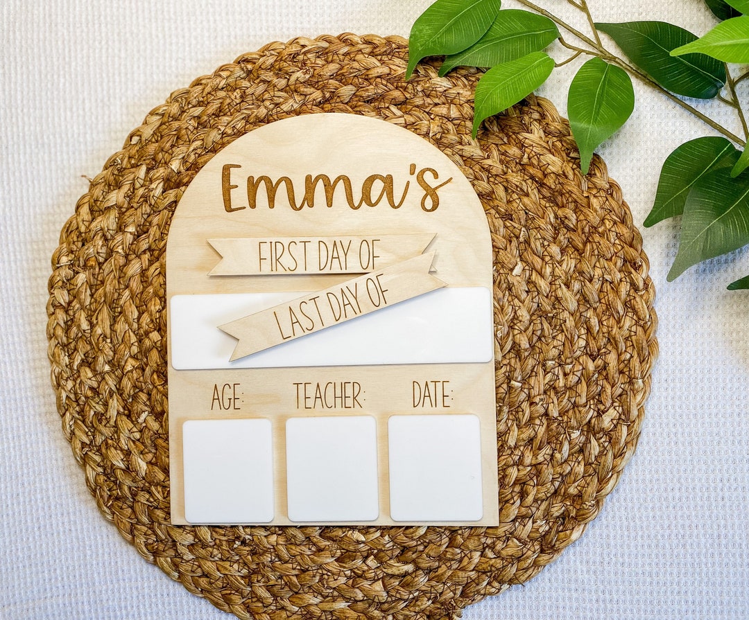 Boho Back to School Sign First Day of School Sign Personalized Dry ...