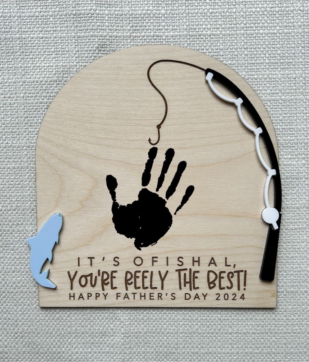 Father's Day Fishing Handprint Sign Father's Day Handprint Sign Father ...