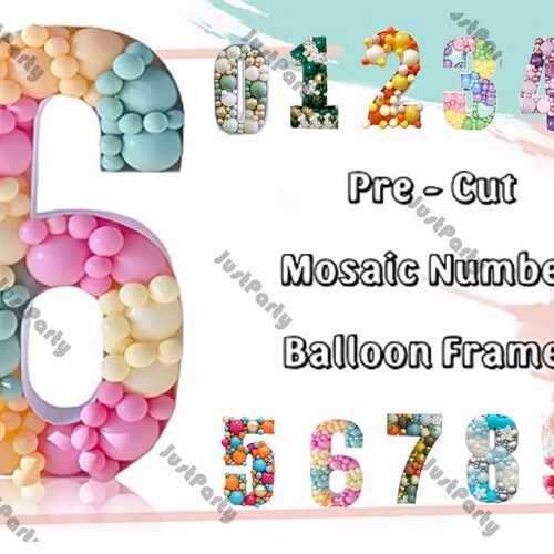 28.74/39.37inch Mosaic Number Balloon Frame Birthday Party - Etsy