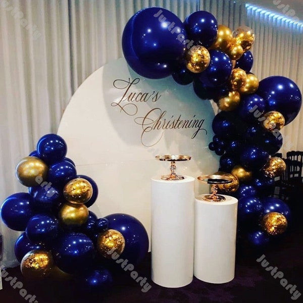 Navy Blue and Gold Balloon Arch - Etsy