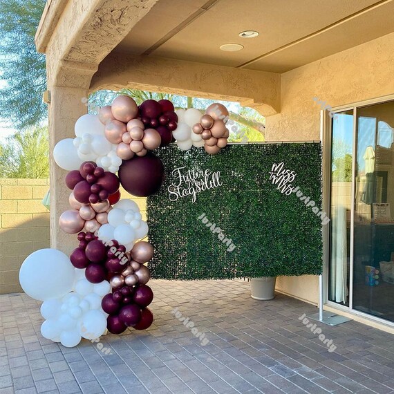 127pcs Pearl Wine Red Balloons Garland Chrome Rose Gold - Etsy